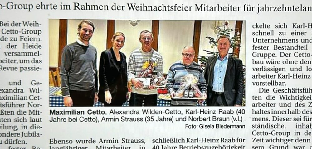 Mitarbeiterjubiläen bei der cetto GROUP • cetto GROUP ...